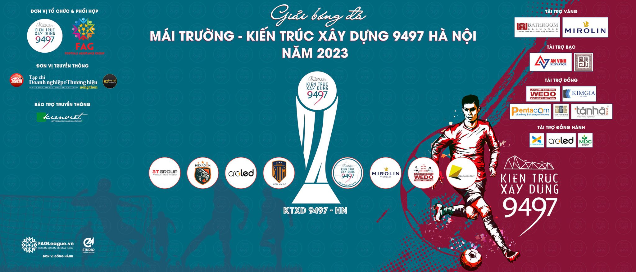 Tri ân các nhà tài trợ Giải Cup Mái trường KTXD 9497 Hà Nội năm 2023